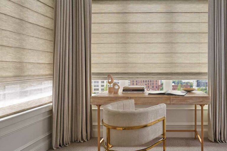 RMSS-woven-textures-roman-shades-home-office | Rocky Mountain Shutters ...